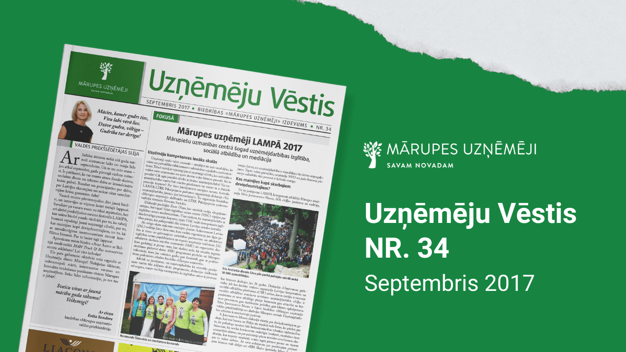 Iznācis "Uzņēmēju Vēstis" septembra numurs - Biedrība "Mārupes uzņēmēji"